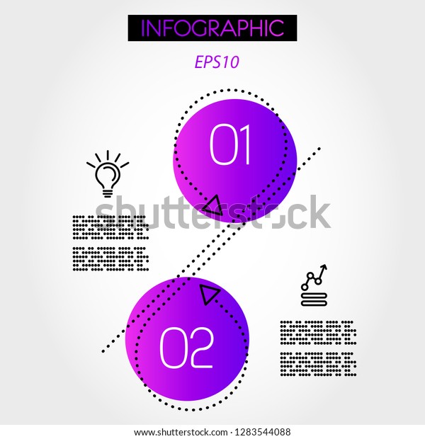 Two Dotted Violet Infographic Options Circle Stock Vector (Royalty Free ...