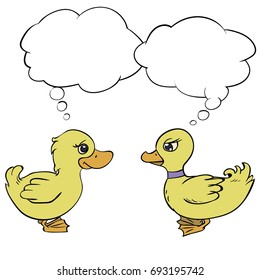 Two Ducks Cartoon Illustration: vector de stock (libre de regalías ...