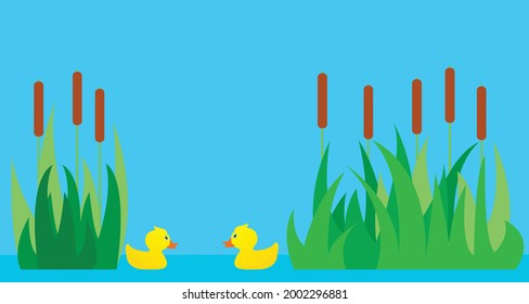 Ducks In A Pond Clipart Border