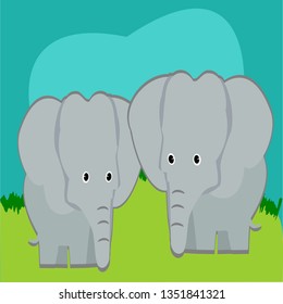 Two Elephants Loving Vector Illustration Stock Vector (Royalty Free ...