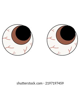 Two Eye Ball Monster Halloween Icon Stock Vector (Royalty Free ...