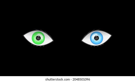Two Eyes Different Colors Eyes On: เวกเตอร์สต็อก (ปลอดค่าลิขสิทธิ์ ...
