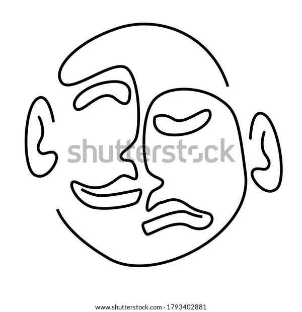 Two Face Expression Happy Sad Abstract Stock Vector (Royalty Free ...