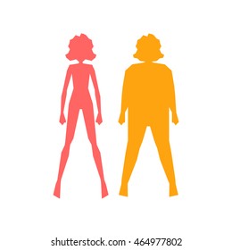 Two Female Body Types Set Thick: vetor stock (livre de direitos ...