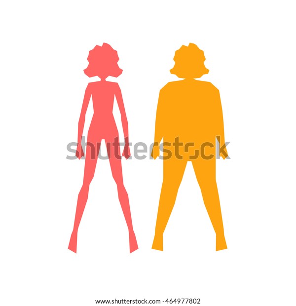 Two Female Body Types Set Thick: Stock-Vektorgrafik (Lizenzfrei ...