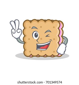 Two Finger Biscuit Cartoon Character Style Stock Vector (Royalty Free ...