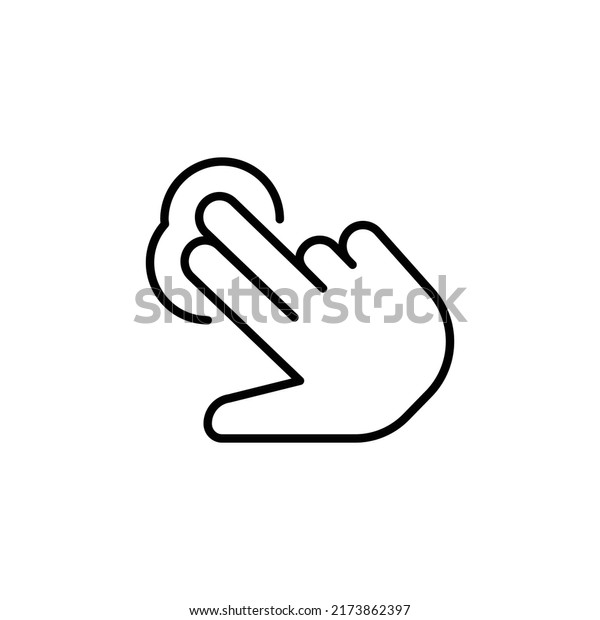 Vektor Stok Two Finger Touch Hand Gesture Editable (Tanpa Royalti ...
