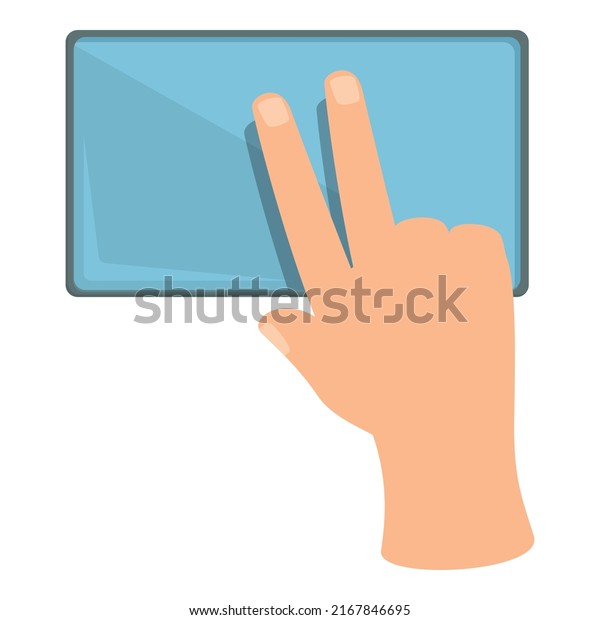 Two Finger Touch Icon Cartoon Vector: เวกเตอร์สต็อก (ปลอดค่าลิขสิทธิ์ ...