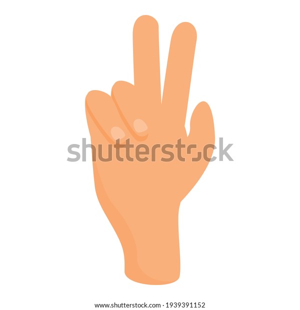 Two Fingers Hand Gesture Icon Cartoon Stock Vector (Royalty Free ...