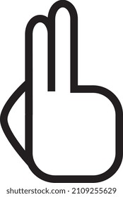 Two Fingers Icon Hand Gesture Symbol Stock Vector (Royalty Free ...
