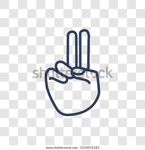 Two Fingers Icon Trendy Linear Two Stock Vector (Royalty Free ...