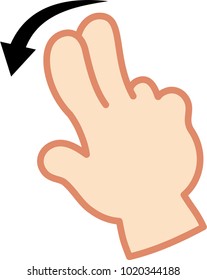 Two Fingers Left Drag Asian Skin Stock Vector (Royalty Free) 1020344188 ...