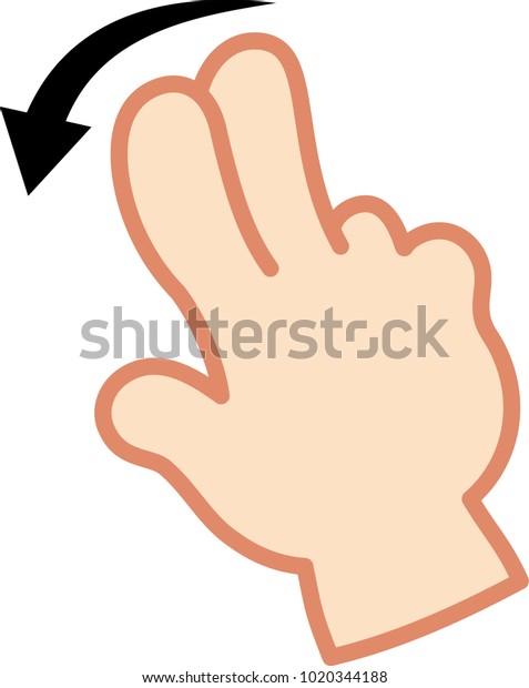 Two Fingers Left Drag Asian Skin Stock Vector (Royalty Free) 1020344188 ...