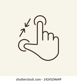 Two Fingers Moving On Screen Line Stock Vector (Royalty Free ...