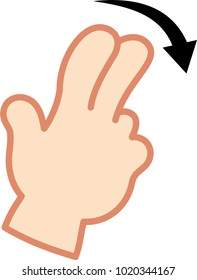 Two Fingers Right Drag Asian Skin Stock Vector (Royalty Free ...