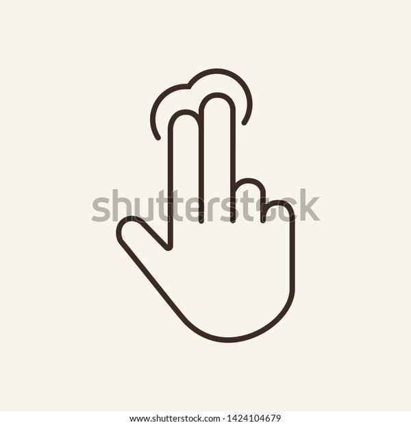 Two Fingers Tapping On Screen Line 스톡 벡터(로열티 프리) 1424104679 | Shutterstock