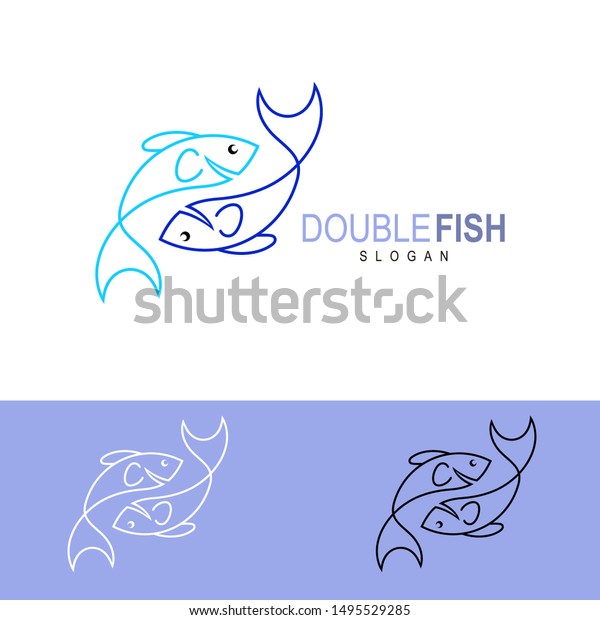 Two Fish Logo Template Logo Two Stock Vector (Royalty Free) 1495529285 ...