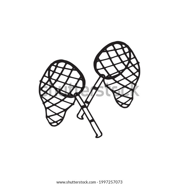 Two Fishing Nets Illustration Isolated On Stock Vector (Royalty Free ...
