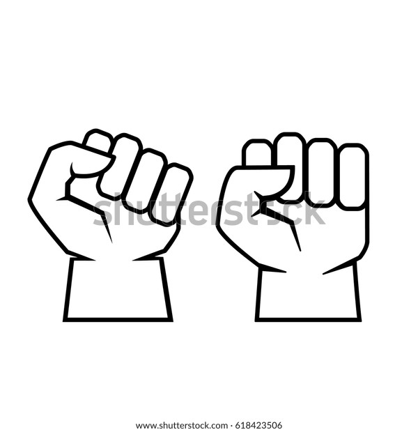 Two Fist Outline Vector Icon Illustration Stock Vector (Royalty Free ...