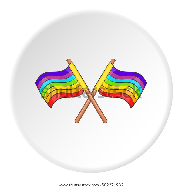 Two Flag Lgbt Icon Cartoon Illustration Stock Vector (Royalty Free ...
