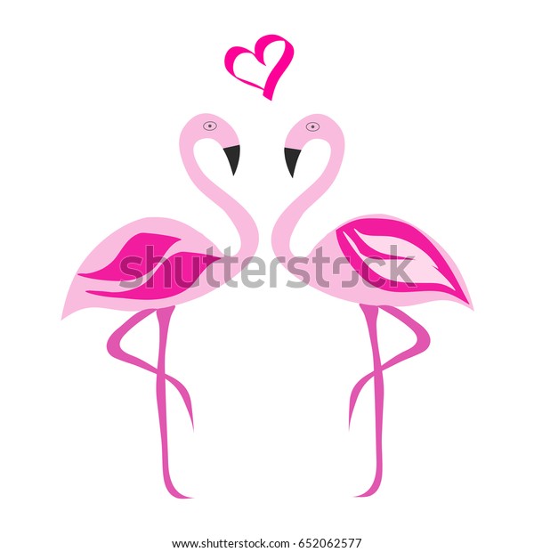 Two Flamingos Love Vector Illustration Heart Stock Vector (Royalty Free ...
