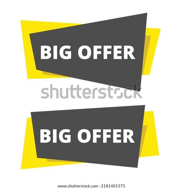 Two Flat Big Offer Labels Stock Vector (Royalty Free) 2181401375 ...