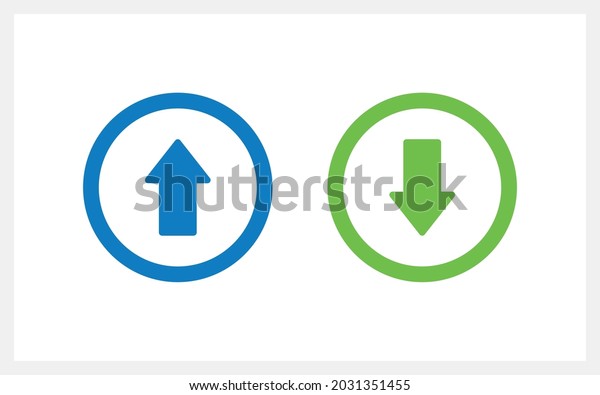 Two Flat Down Blue Green Arrow Stock Vector (Royalty Free) 2031351455 ...