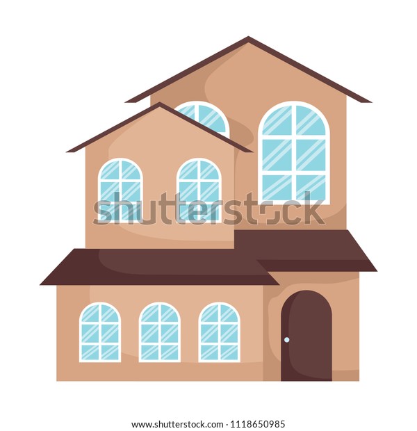 Two Floors House Icon Stock Vector (Royalty Free) 1118650985 | Shutterstock