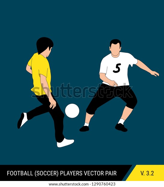 Two Football Opponents Different Teams Fighting Stock Vector (Royalty ...