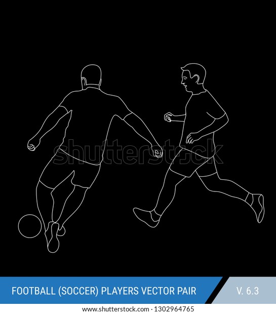 Two Football Opponents Different Teams Fighting Stock Vector (Royalty ...