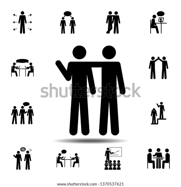 Two Friends Icon Simple Glyph Flat Stock Vector (Royalty Free ...