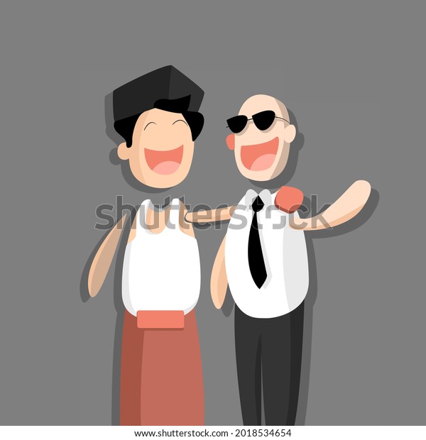 Two Friends Laugh Funny Stories Shared Stock Vector (Royalty Free ...
