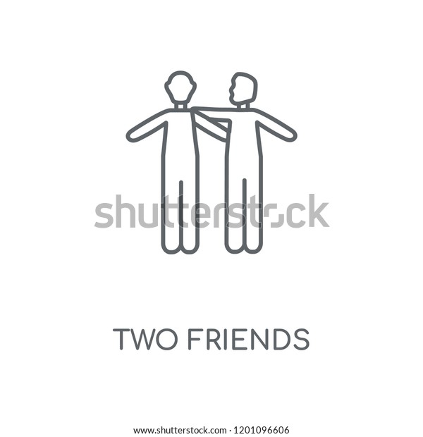 Two Friends Linear Icon Two Friends Stock Vector (Royalty Free ...