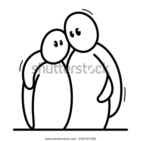 Two Funny Cartoon Men Hugging Each: vector de stock (libre de regalías ...