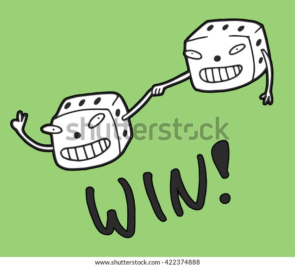 Two Funny Smiling Dice Holding Hands Stock Vector (Royalty Free ...