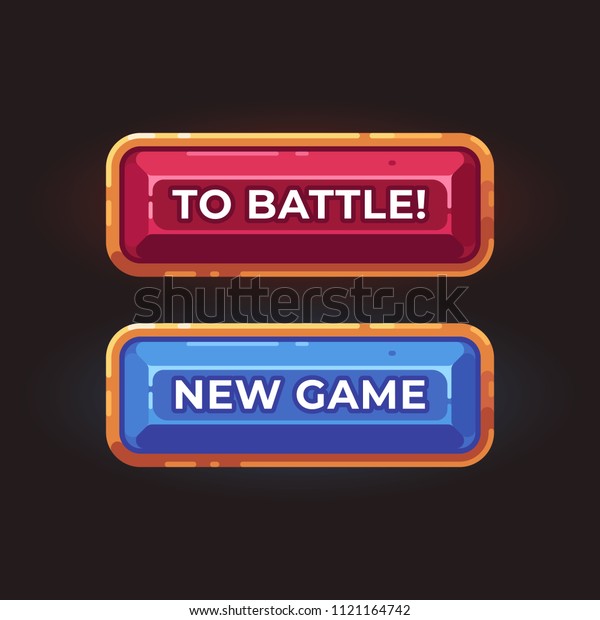 Two Game Buttons Flat Illustration Game Stock Vector (Royalty Free ...
