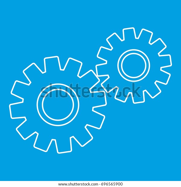 Two Gears Icon Blue Outline Style Stock Vector (Royalty Free) 696565900 ...