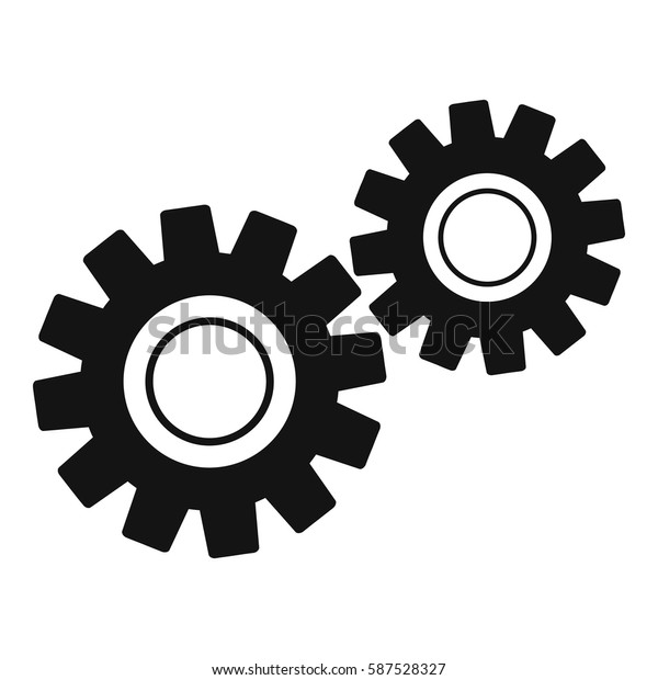 Two Gears Icon Simple Illustration Two Stock Vector (Royalty Free ...