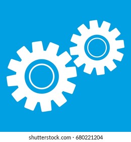 Two Gears Icon White Isolated On Stock Vector (Royalty Free) 680221204 ...