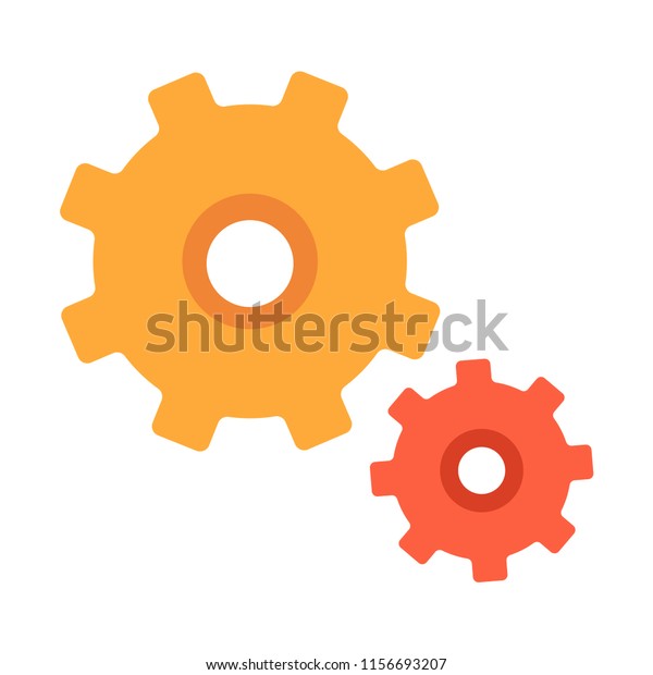 Two Gears Vector Illustration Flat Color Stock Vector (Royalty Free ...