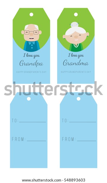 Two Gift Labels Grandparents Day Stock Vector (Royalty Free) 548893603