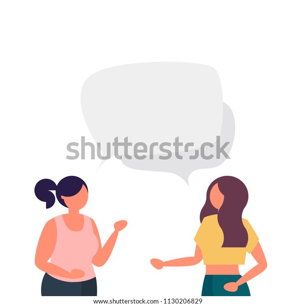 Two Girls Talking Arguing Speech Bubbles Stock Vector (Royalty Free ...