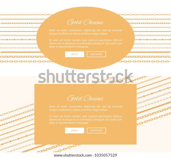 Two Gold Chain Posters Color Vector Stock Vector (Royalty Free ...