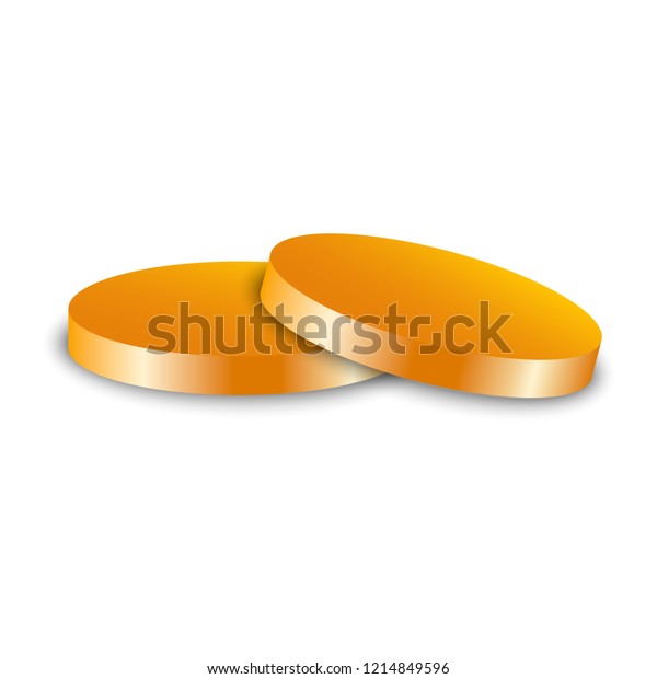 Two Gold Coin Icon Realistic Illustration Stock Vector (Royalty Free ...