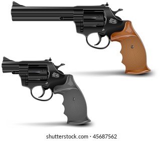 Two Guns Isolated On White Background Stock Vector (Royalty Free ...