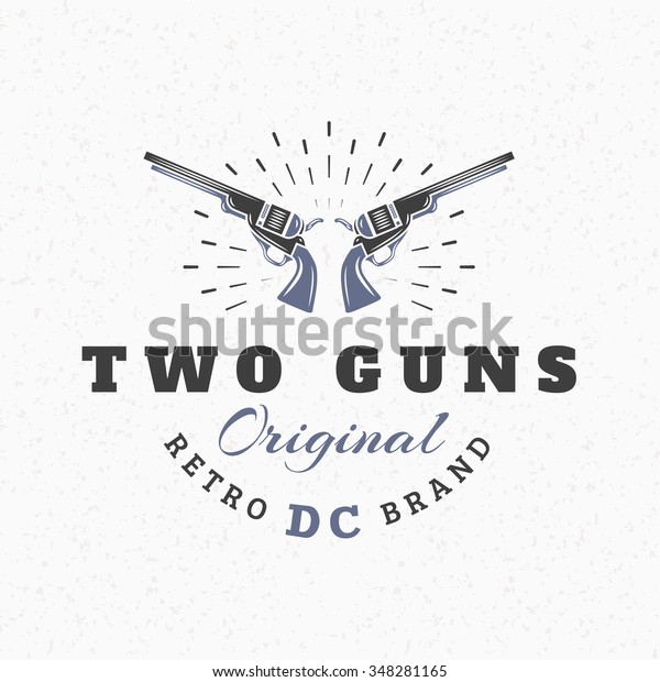 Two Guns Vintage Retro Design Elements Stock Vector (Royalty Free ...