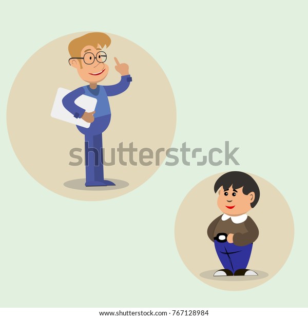 Two Guys Cartoon Vector Illustration Isolated: vector de stock (libre ...