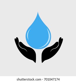 Two Hand Black Save Water Stock Vector (Royalty Free) 701047174 ...