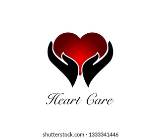 Two Hand Heart Care Logo Design Stock Vector (Royalty Free) 1333341446 ...