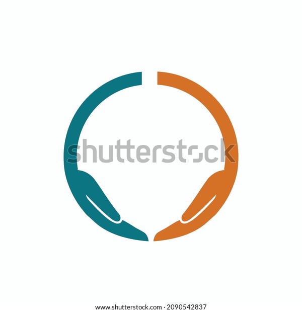 logo à deux mains image vectorielle. : image vectorielle de stock ...